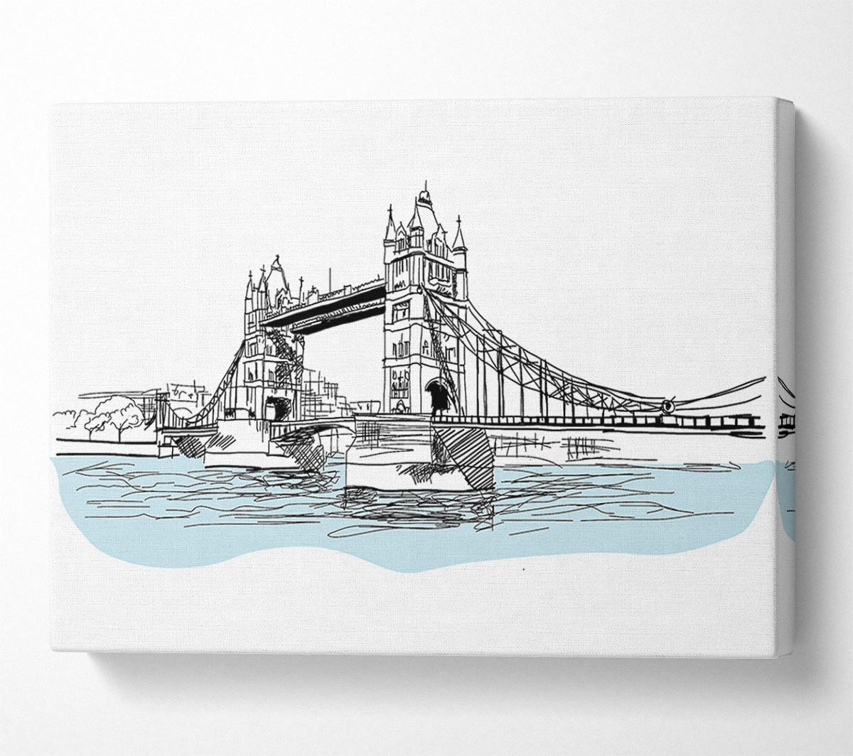 Tower Bridge Outline 3 Canvas - Iconic London Art Decor – Wallart-Direct